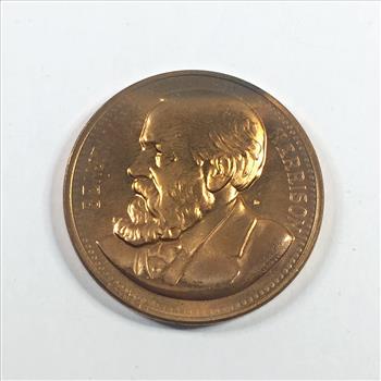 1.25" Bronze Medallion Commemorating Benjamin Harrison | Property Room
