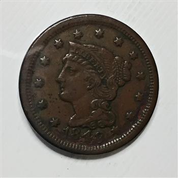 1848 Braided Hair Large Cent*LIBERTY Fully Visible | Property Room