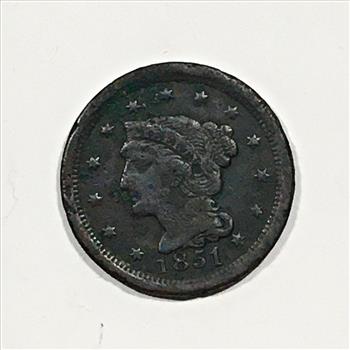 1851 Braided Hair Large Cent | Property Room