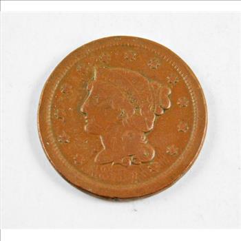 1854 Braided Hair Large Cent*LIBERTY Fully Visible | Property Room