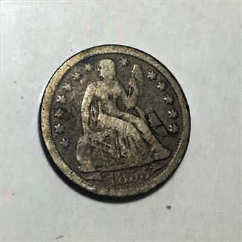 1855 (with arrows) Silver Seated Liberty Dime | Property Room