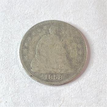 1858 Silver Seated Liberty Half Dime | Property Room