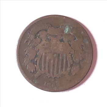 1864 (with motto) Shield 2c Piece | Property Room