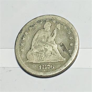 1876-S Silver Seated Liberty Quarter | Property Room