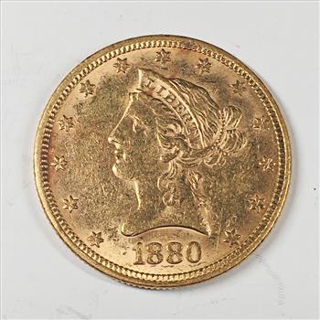 1880 $10 Gold Liberty Head Eagle*Higher Grade*Nice Luster | Property Room