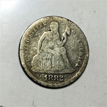 1882 Silver Seated Liberty Dime | Property Room