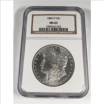 1884-O Morgan Silver Dollar*Graded MS63 by NGC*Struck at New Orleans | Property Room