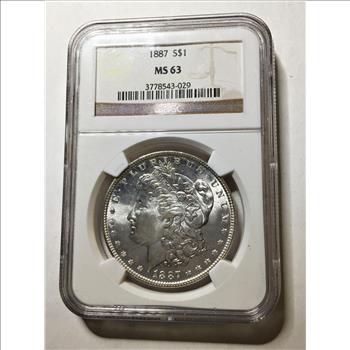 1887 Morgan Silver Dollar*Graded MS63 by NGC | Property Room