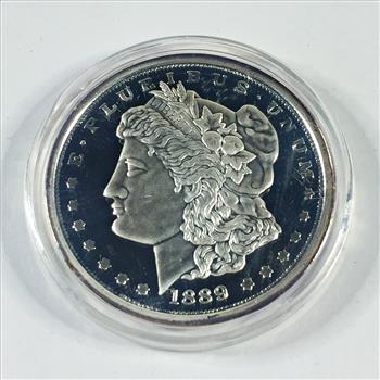 1889-CC Silver Layered Morgan Silver Dollar Replica*Proof*In Protective Capsule | Property Room