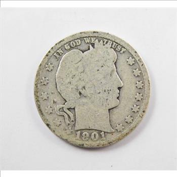 1901 Silver Barber Quarter | Property Room