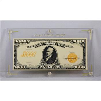 1907 $1,000 Intaglio Currency Specimen Commemorative Issued by the BEP ...