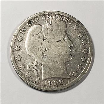 1908-S Silver Barber Half Dollar | Property Room
