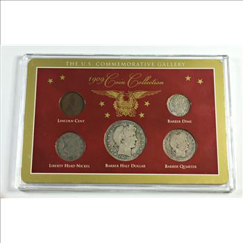 1909 Coin Collection*Silver Barber Half, Quarter and Dime*Liberty Head ...