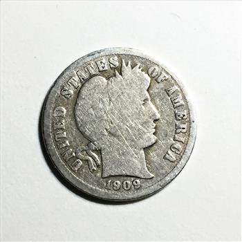 1909-S Silver Barber Dime | Property Room