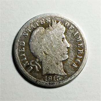 1915-S Silver Barber Dime | Property Room