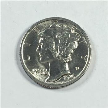 1916 Silver Mercury Dime - Gem Brilliant Uncirculated w/Full Bands ...