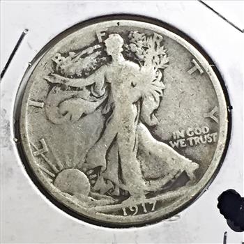 1917-S (reverse mint mark) Silver Walking Liberty Half Dollar | Property Room