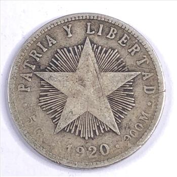 1920 Cuba Silver 20 Centavos | Property Room