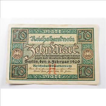 1920 Germany 10 Reichsmark*High Grade | Property Room
