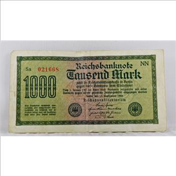 1922 German 1000 Mark Banknote | Property Room