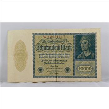 1922 Germany 10,000 Marks Bank Note | Property Room