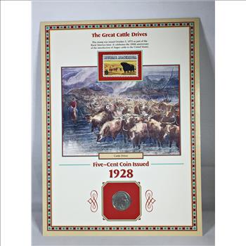 1928 Buffalo Nickel*1973 100th Anniversary of the Introduction of Angus ...