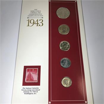 1943 Silver United States Mint Set PLUS 2c Stamp*The World War II ...