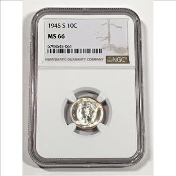 1945-S Mercury Head Dime*Graded MS66 by NGC | Property Room