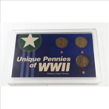 1946-P, 1944-D & 1946-S Shell Casing Wheat Pennies of WWII*In Custom ...