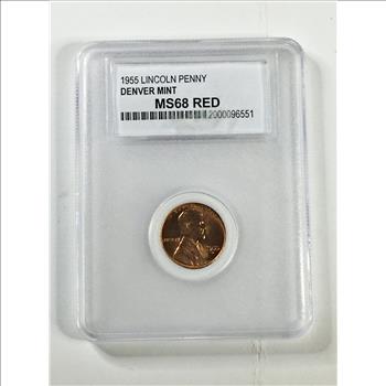1954-D Lincoln Head Wheat Cent*Graded MS68 RED by PCC | Property Room