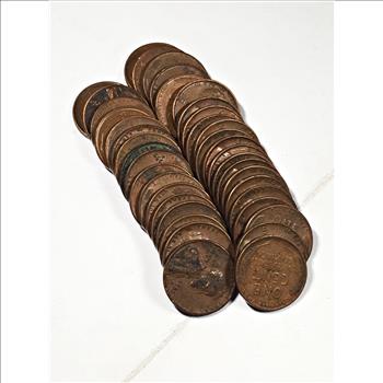 1955-D Lincoln Head Wheat Cents*40 Cents in Plastic Tube*Various ...