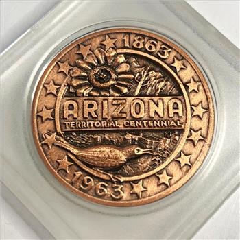 1963 Arizona Territorial Centennial Copper Medallion*Uncirculated in ...