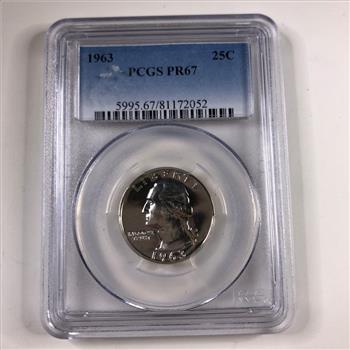 1963 Proof Silver Quarter Graded Proof 67 by PCGS | Property Room