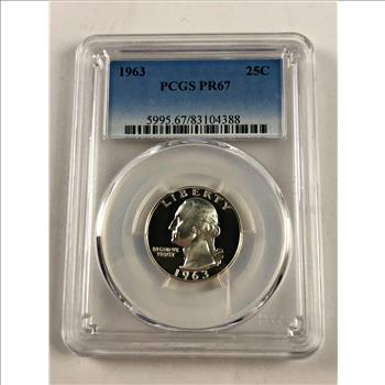 1963 Proof Silver Washington Quarter*Graded PR67 by PCGS | Property Room
