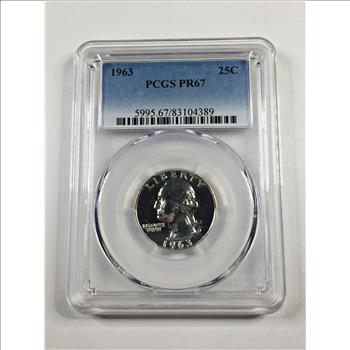 1963 Proof Silver Washington Quarter*Graded PR67 by PCGS | Property Room