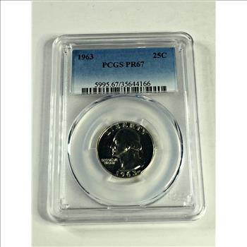 1963 Proof Silver Washington Quarter*Graded PR67 by PCGS | Property Room