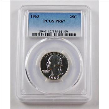 1963 Proof Silver Washington Quarter*Graded PR67 by PCGS | Property Room