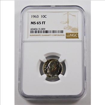 1963 Silver Roosevelt Dime*Graded MS65 Full Torch by NGC | Property Room