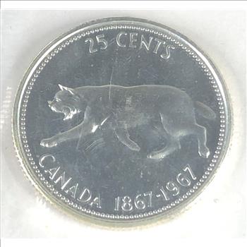 1967 Canadian Silver 25 Cents*Commemorating Canada's Centennial*New in ...