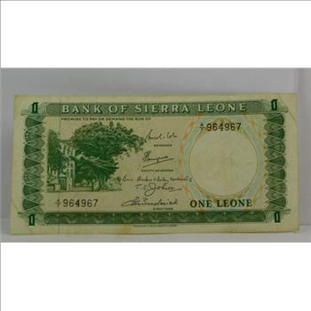 1969 Sierra Leone One Leone Crisp Banknote | Property Room