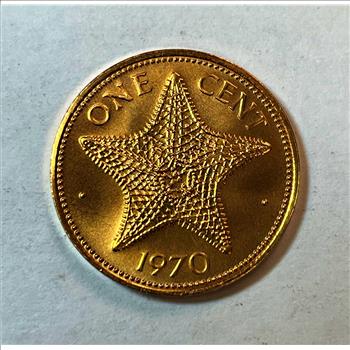 1970 Bahama Islands Cent Starfish Commemorative Uncirculated Specimen ...