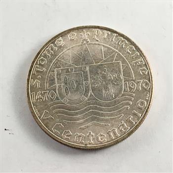 1970 St.Thomas & Prince 50 Escudos Coin-Centennial*High Grade with Nice ...