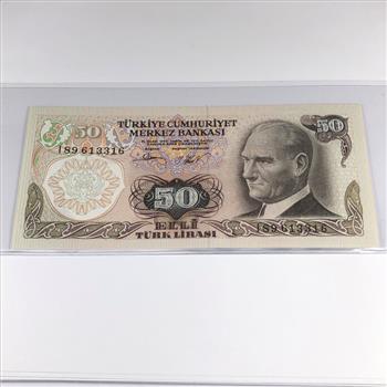 1970 Turkey 50 Lirasi Banknote*Crisp Uncirculated | Property Room