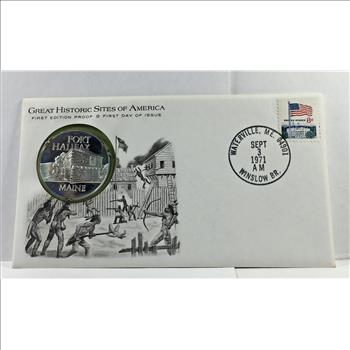 1971 Sterling Silver First Edition Proof Commemorative*First Day of Issue*FDC w/ Stamp*Fort ...