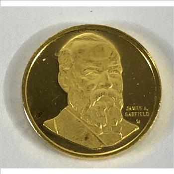 1975 24K Gold James A. Garfield Commemorative Medallion*.0579oz AGW*1/2 ...