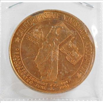 1976 California State Numismatic Convention Commemorative Medallion ...