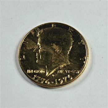 1976-D 24K Gold Layered US Bicentennial Kennedy Half Dollar*High Grade | Property Room