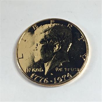1976-D 24K Gold Layered US Bicentennial Kennedy Half Dollar*High Grade | Property Room