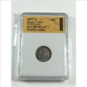 1977-S Proof Roosevelt Dime*Graded PR70 CAM by SGS | Property Room