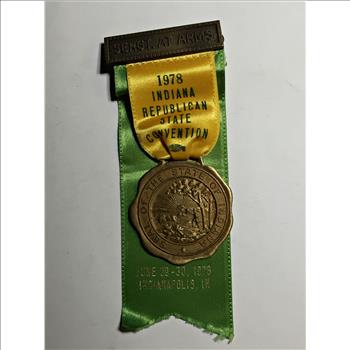 1978 Indiana Republican State Convention Sgt. At Arms Badge & Ribbon ...